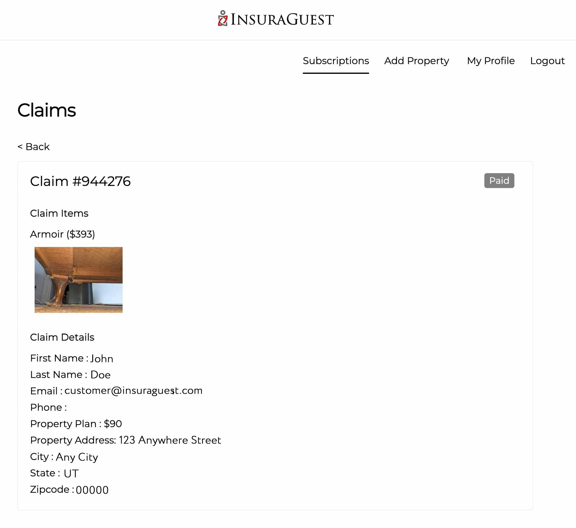 Check the Status of a Claim
